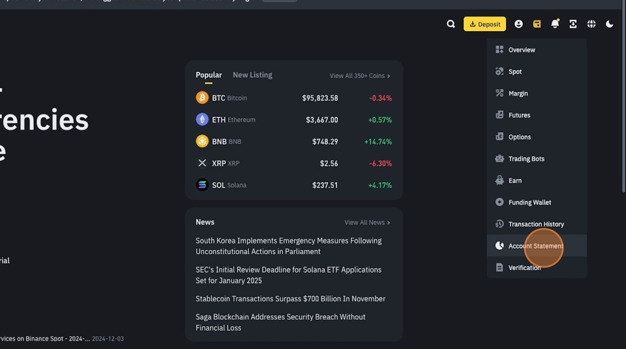 Binance Account Statement: How to Get One Sent to You